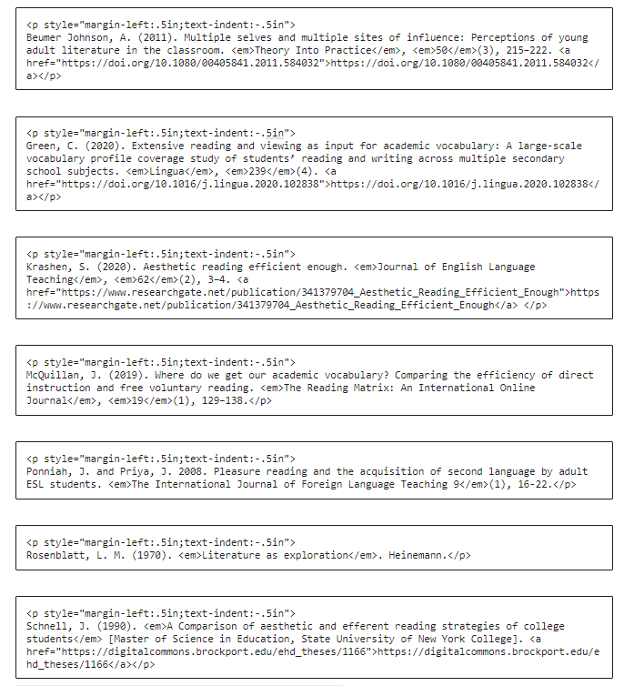 Creating a hanging indent in WordPress – The Lifting Librarian